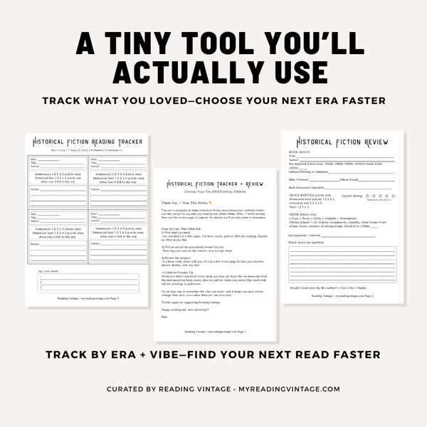 Historical Fiction Tracker + Review Printable (Mid-Century Choose Your ...