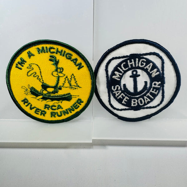 Vintage Michigan Patch Set – River Runner + Michigan Safe Boating ...