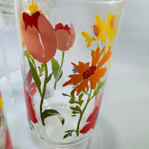 Vintage Wildflower Tumblers Set of Four| Vintage Glassware - Reading ...