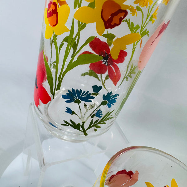 Vintage Wildflower Tumblers Set of Four| Vintage Glassware - Reading ...