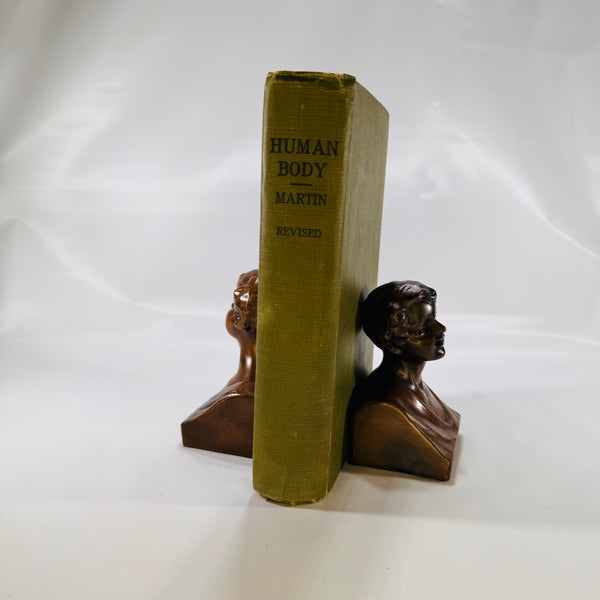 1930 Weidlich Brothers “Youth” Bookends Bronze Patina Sculptural Pair ...