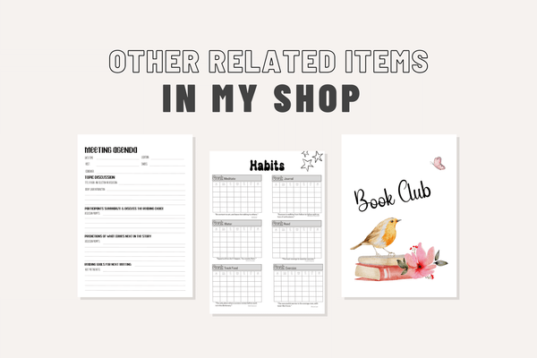 FREE Digital Reading Log Printable Page PDF Letter Size - Reading Vintage