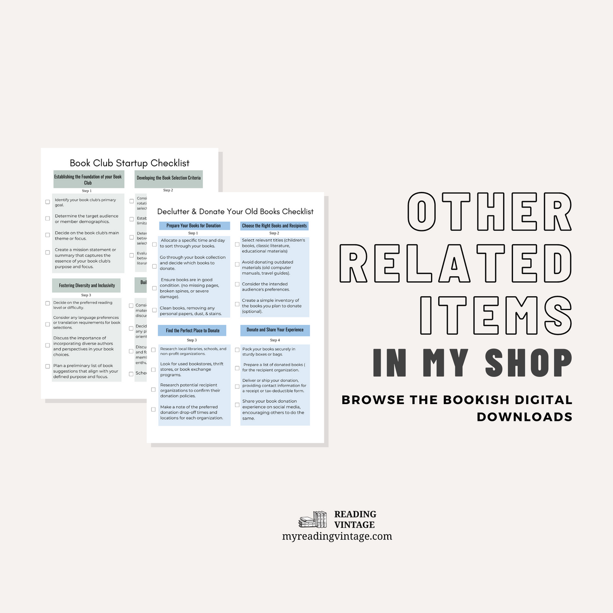 Book Club Planner System – Reading Vintage | Digital Download