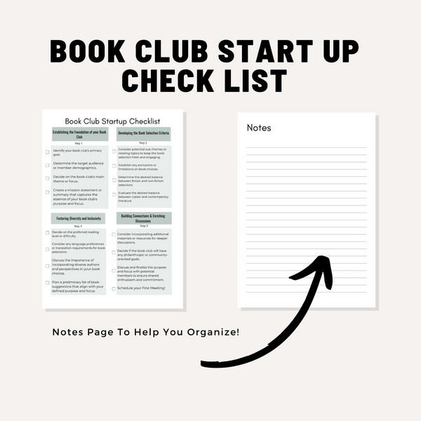 Book Club Startup Checklist – Reading Vintage | Digital Download