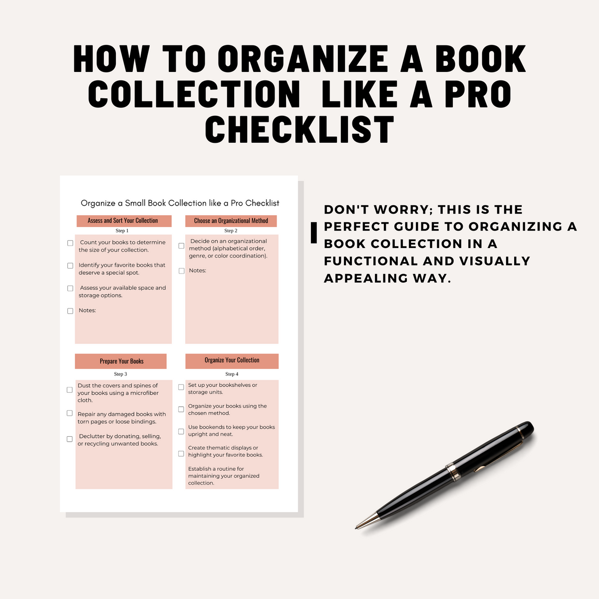 Ultimate Book Collection Organization 2 Checklists PDF Digital Download ...