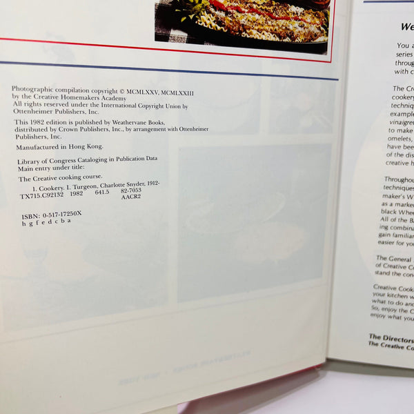 The Creative Cooking Course from Larousse Gastromiue 1982 Weathervane ...